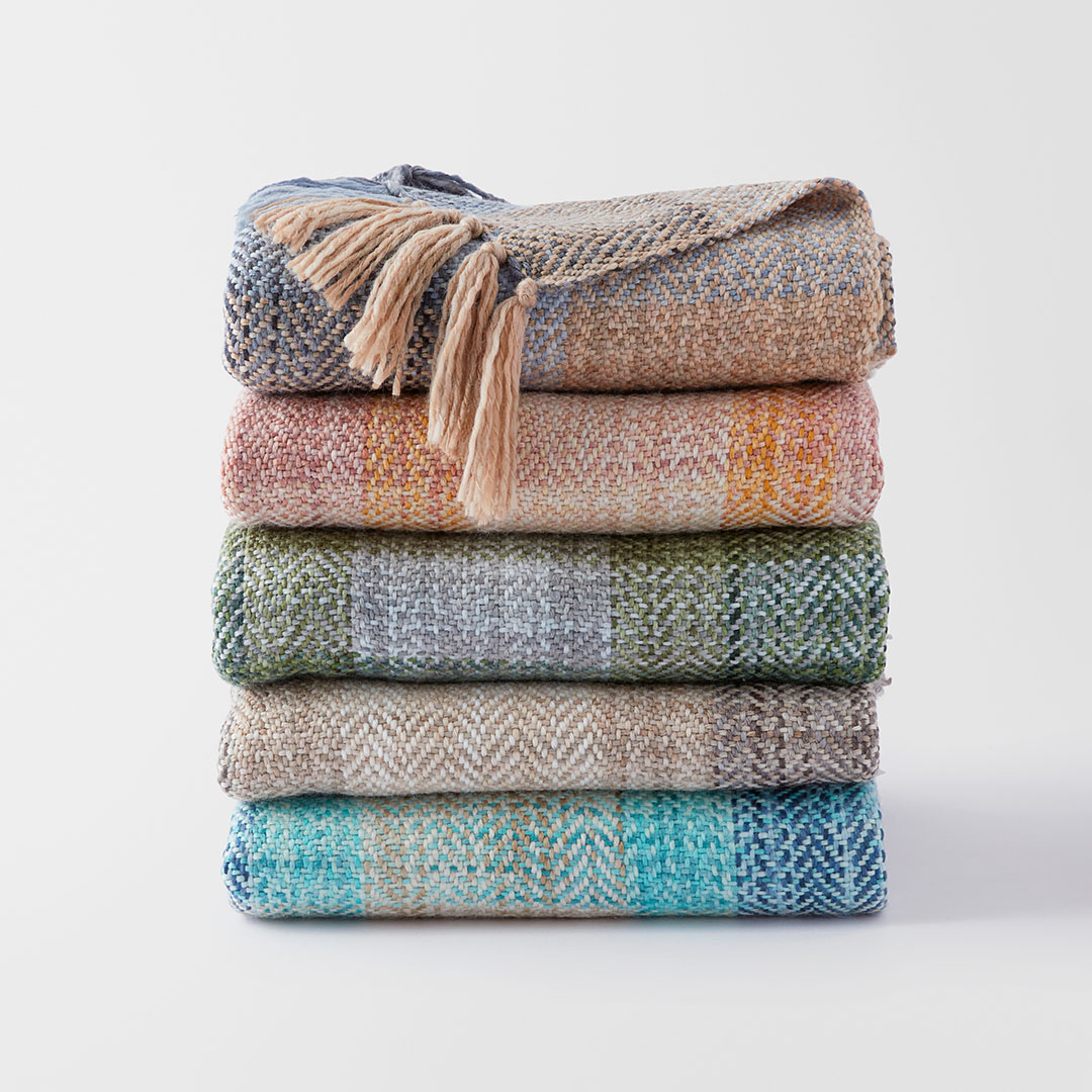 Buy Peru Check Throw - Blue Multionline | Bed Bath N' Table