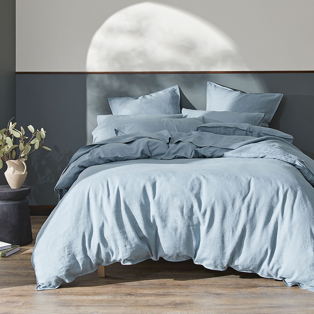 Buy Milano Quilt Cover -Smoke Blue Online | Bed Bath N' Table