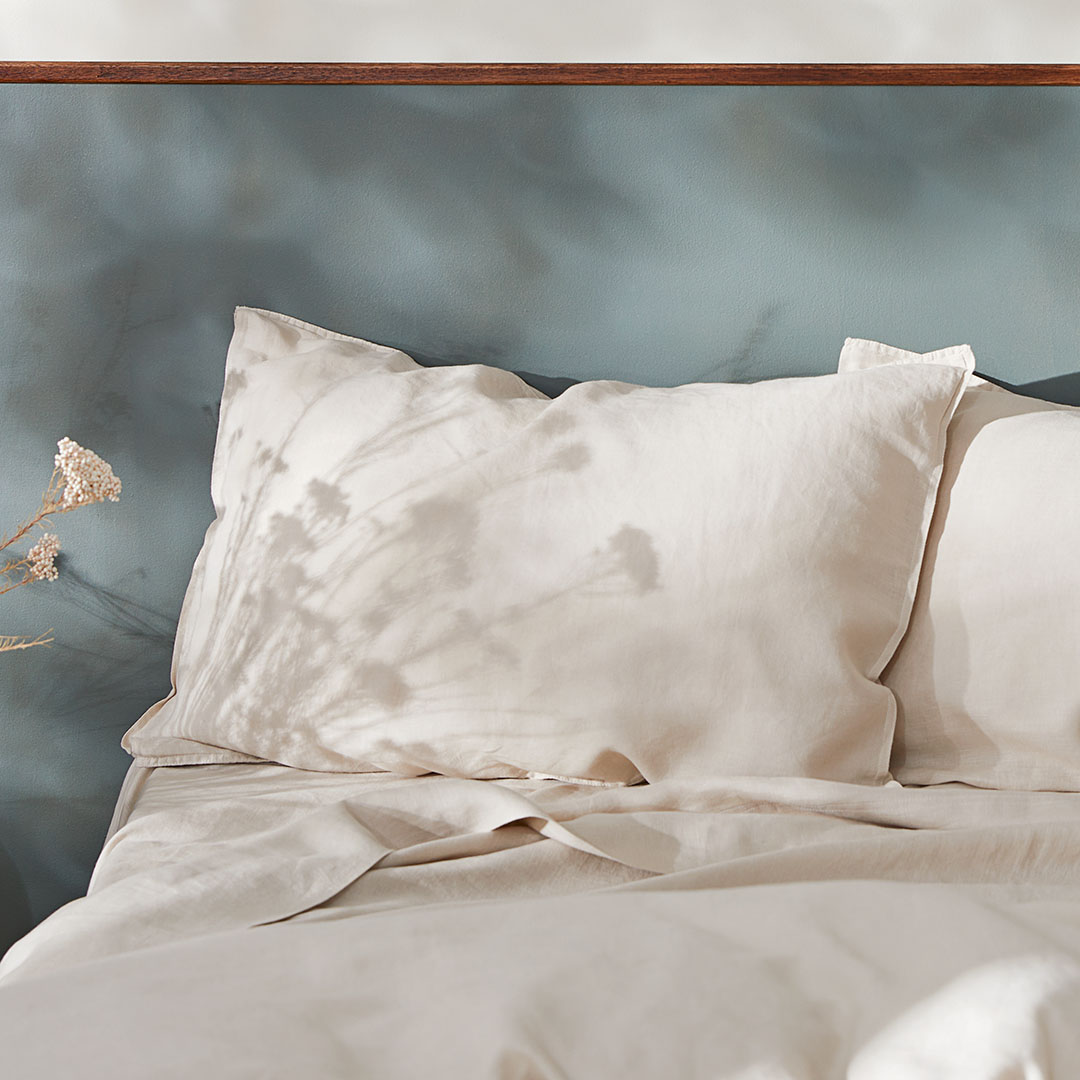 Shop Milano Linen Quilt Cover - Oatmeal Online | Bed Bath N' Table