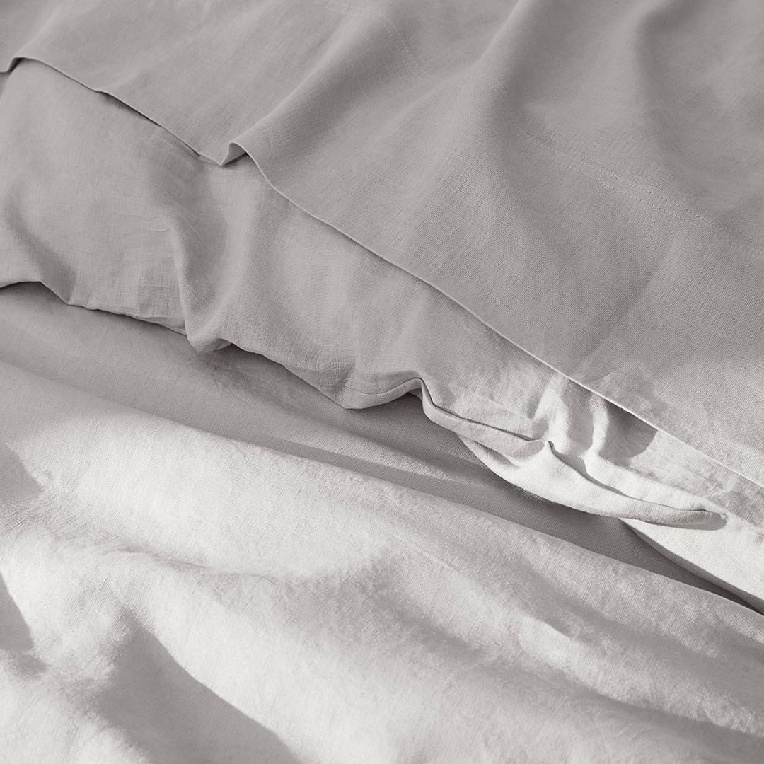 Buy Milano Silver Linen Quilt Cover - Silver Online | Bed Bath N' Table