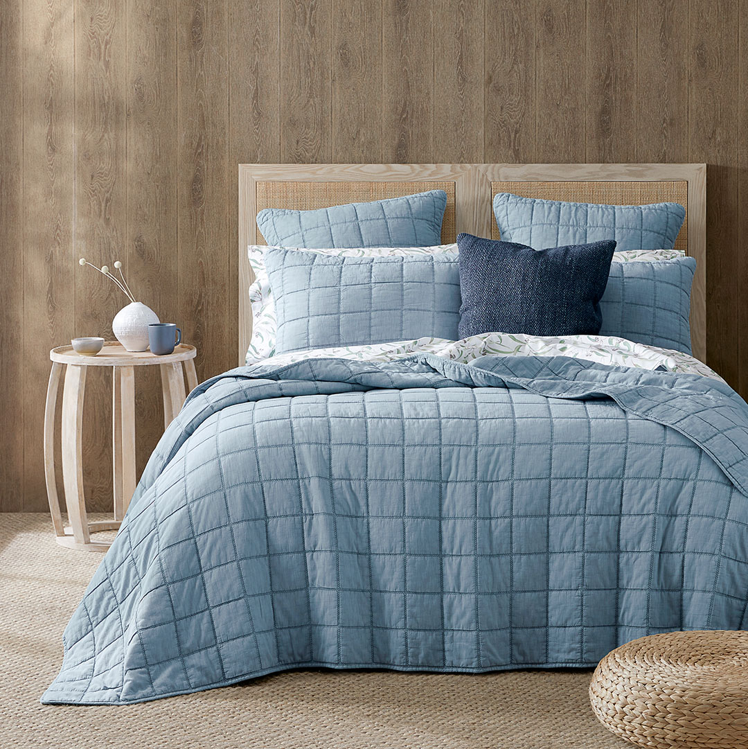 Buy Reid Coverlet - Smoke Blue Online | Bed Bath N' Table