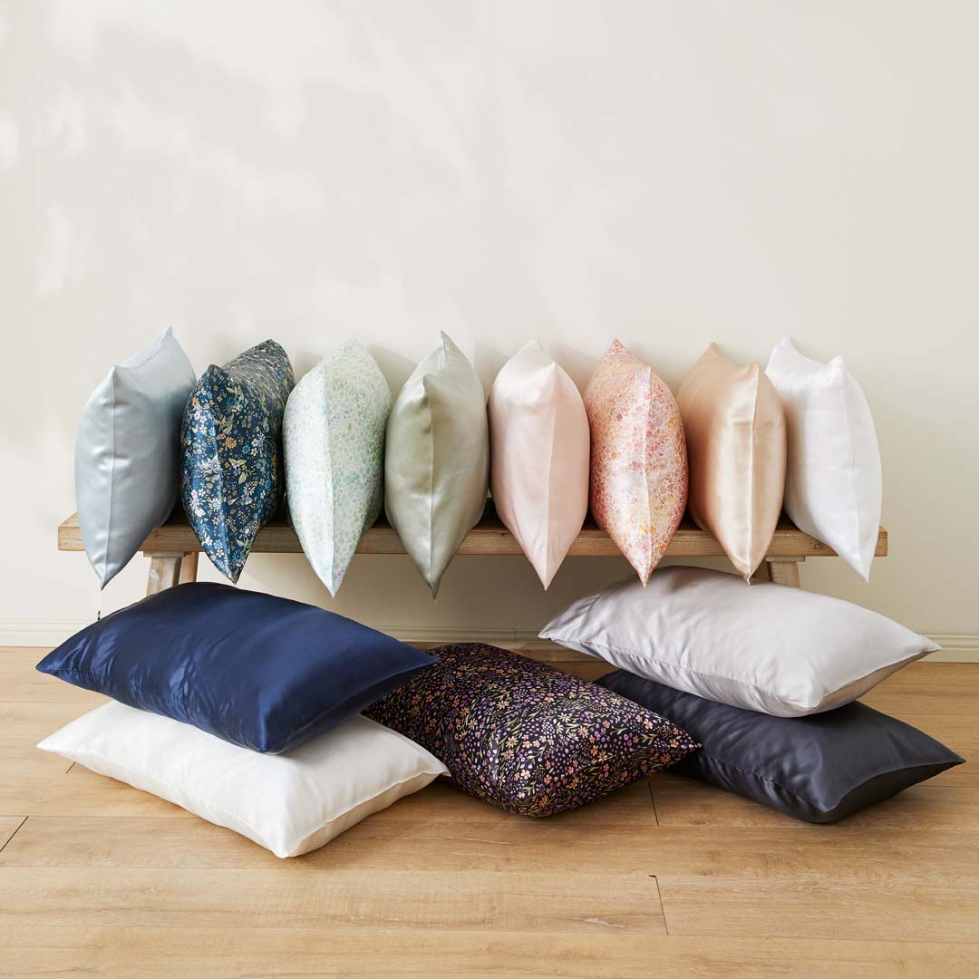 Buy Printed Silk Pillowcase - Blue Online | Bed Bath N' Table