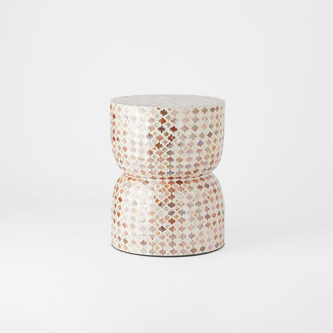 Shop Nyra Inlay Stool - Pink Online | Bed Bath N' Table