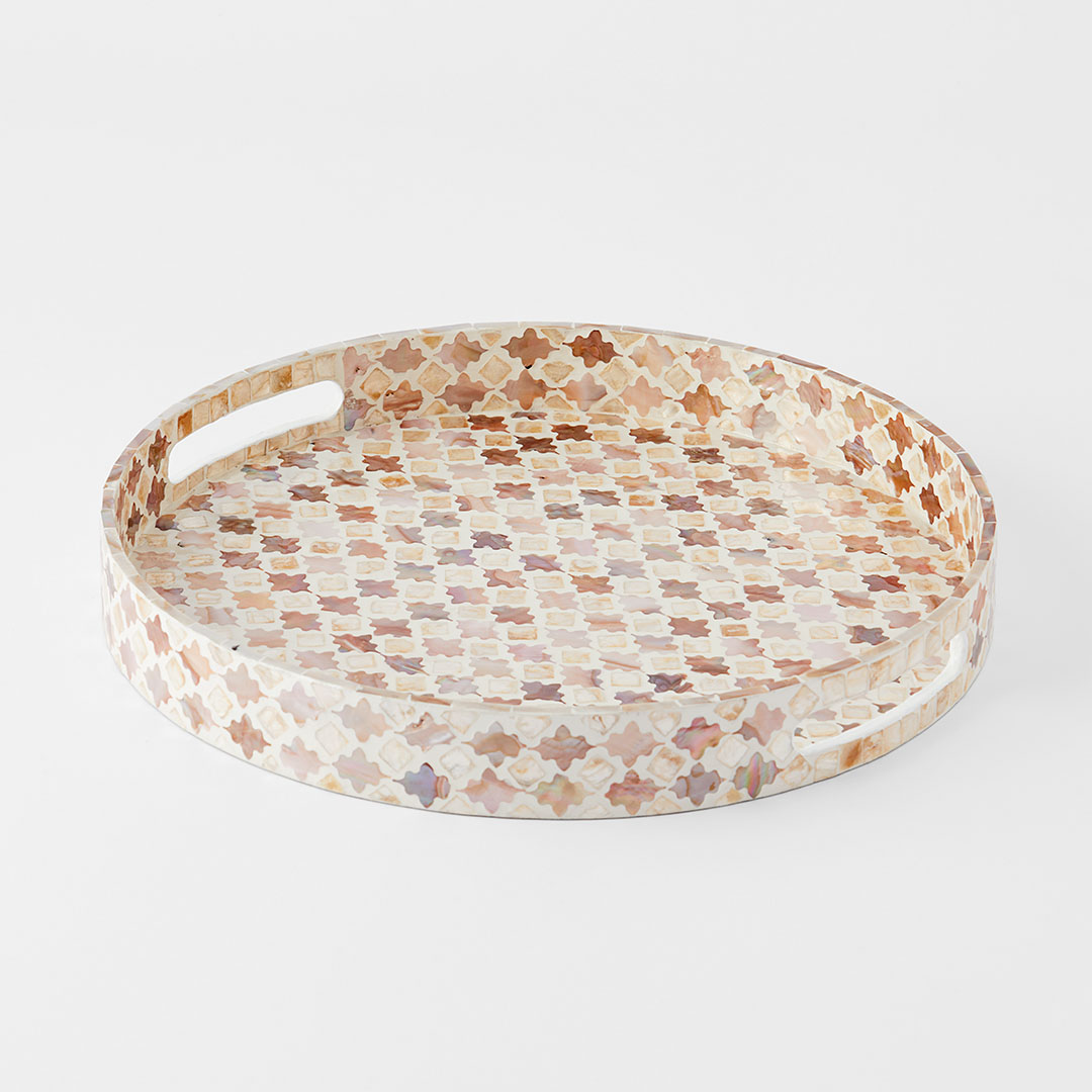 Shop Nyra Inlay Tray - Pink Online | Bed Bath N' Table