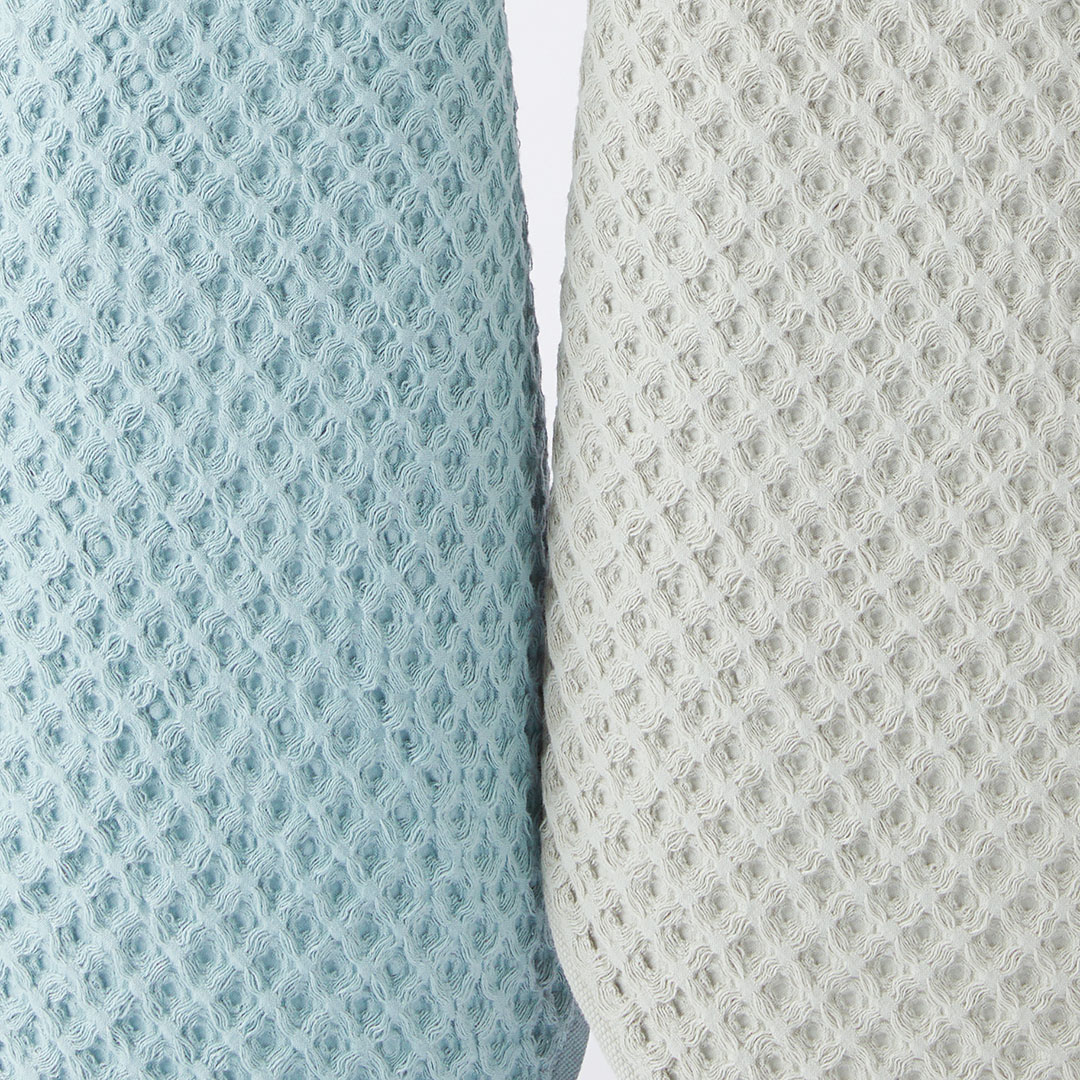 Shop Waffle Tea Towel Set Of 2 - Slate Blue Online | Bed Bath N' Table