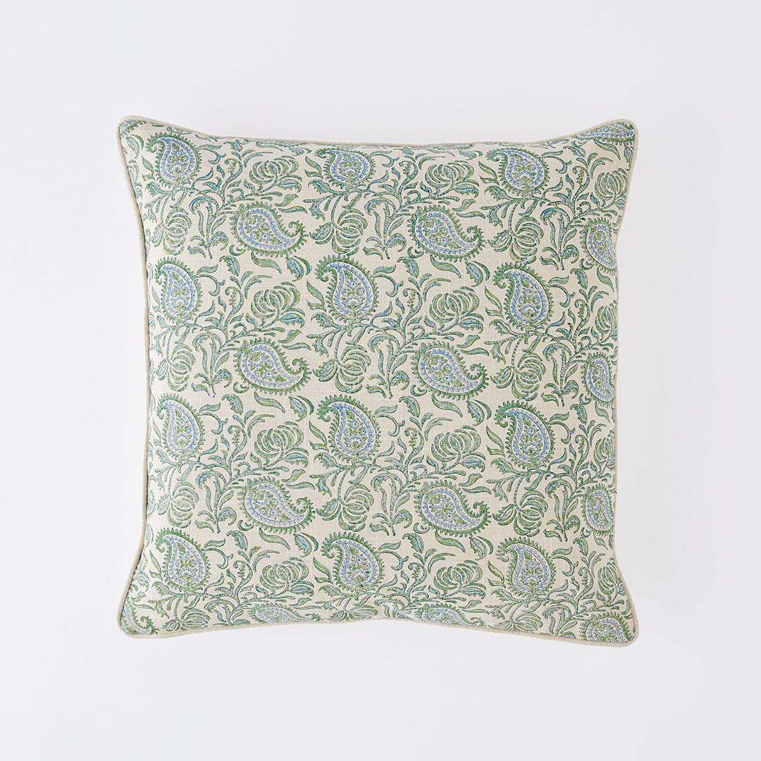Shop Aarvi Wood Block Cushion - Green Online | Bed Bath N' Table