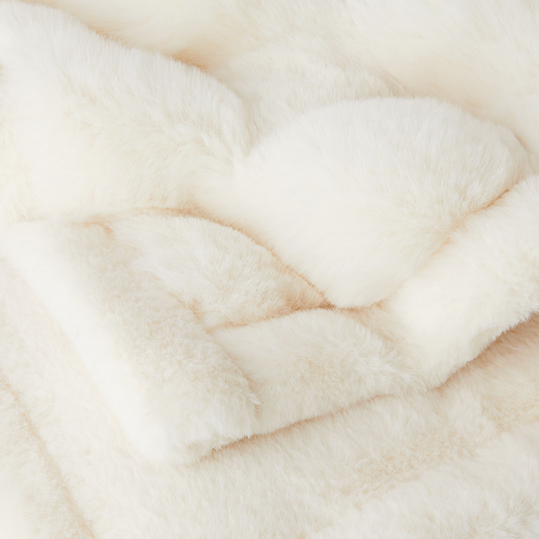 Shop Malmo Faux Fur Throw - Ivory Online | Bed Bath N' Table