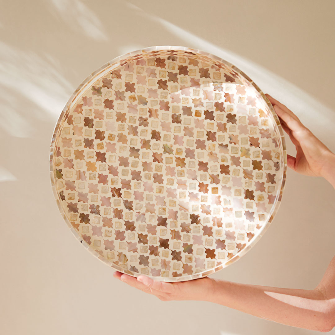 Shop Nyra Inlay Tray - Pink Online | Bed Bath N' Table