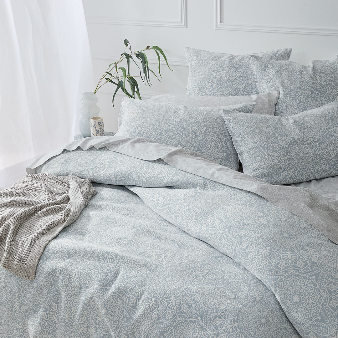 Shop Arlen Quilt Cover - Soft Blue Online | Bed Bath N' Table