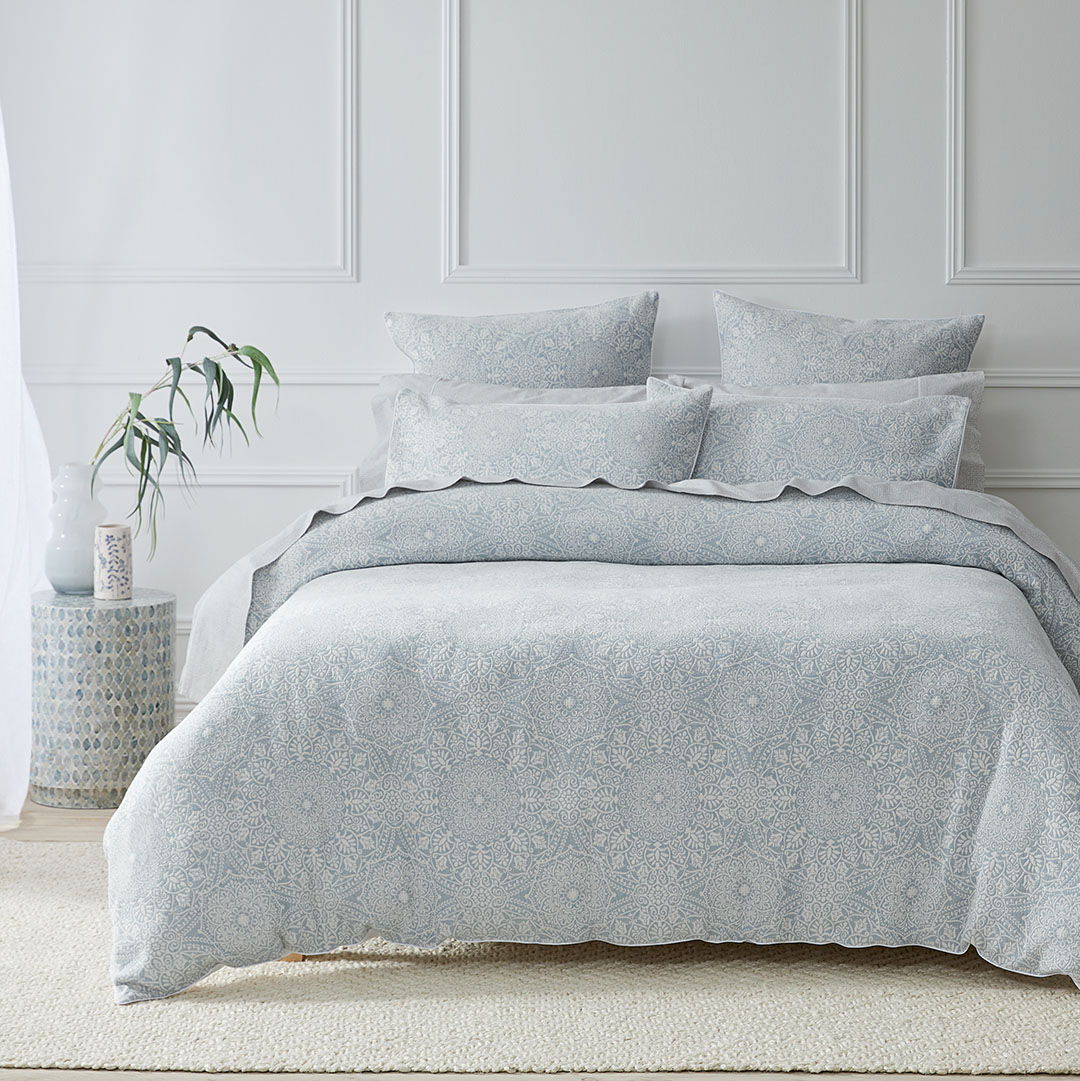 Shop Arlen Quilt Cover - Soft Blue Online | Bed Bath N' Table