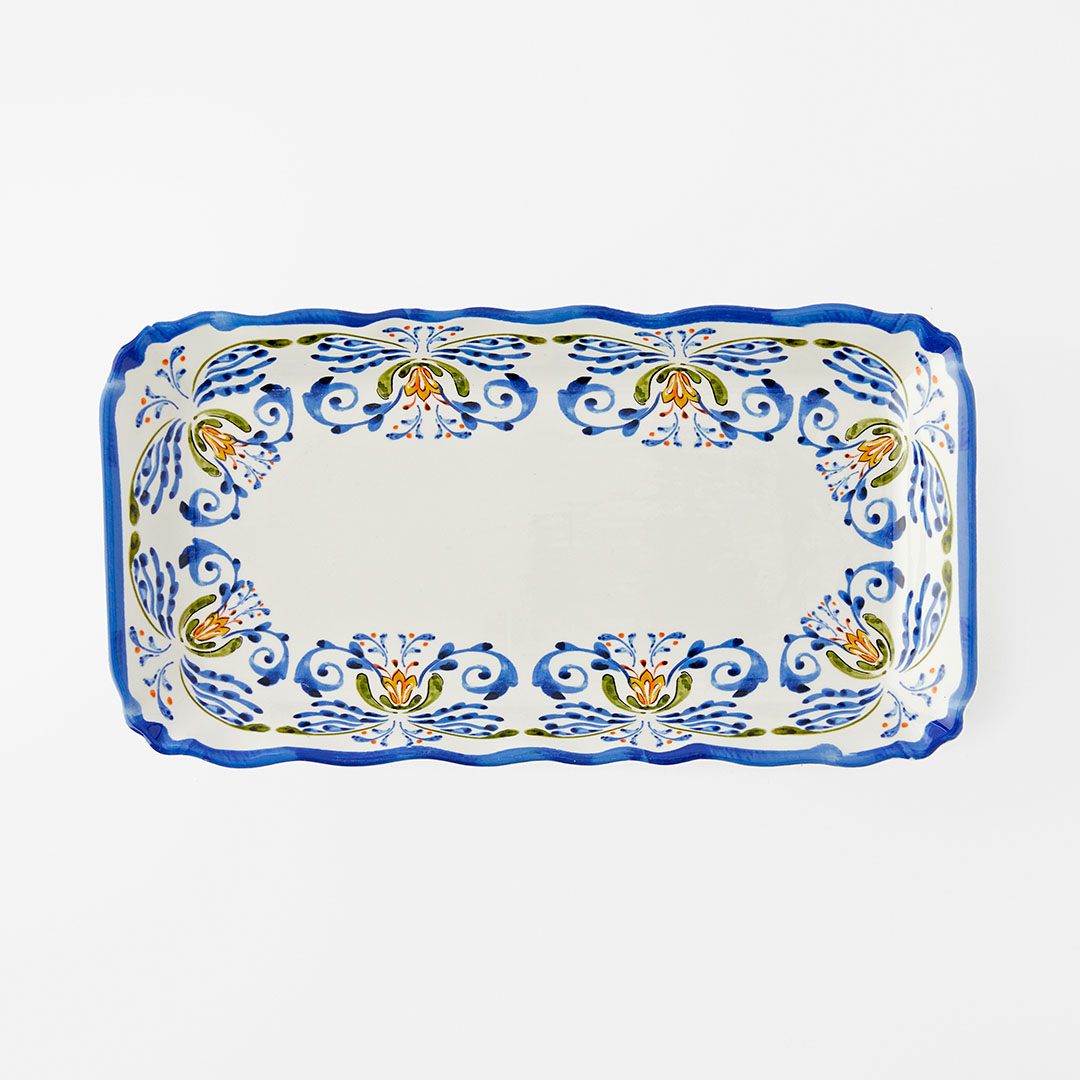 Shop Savona Rectangle Platter - Blue/Yellow Online| Bed Bath N' Table