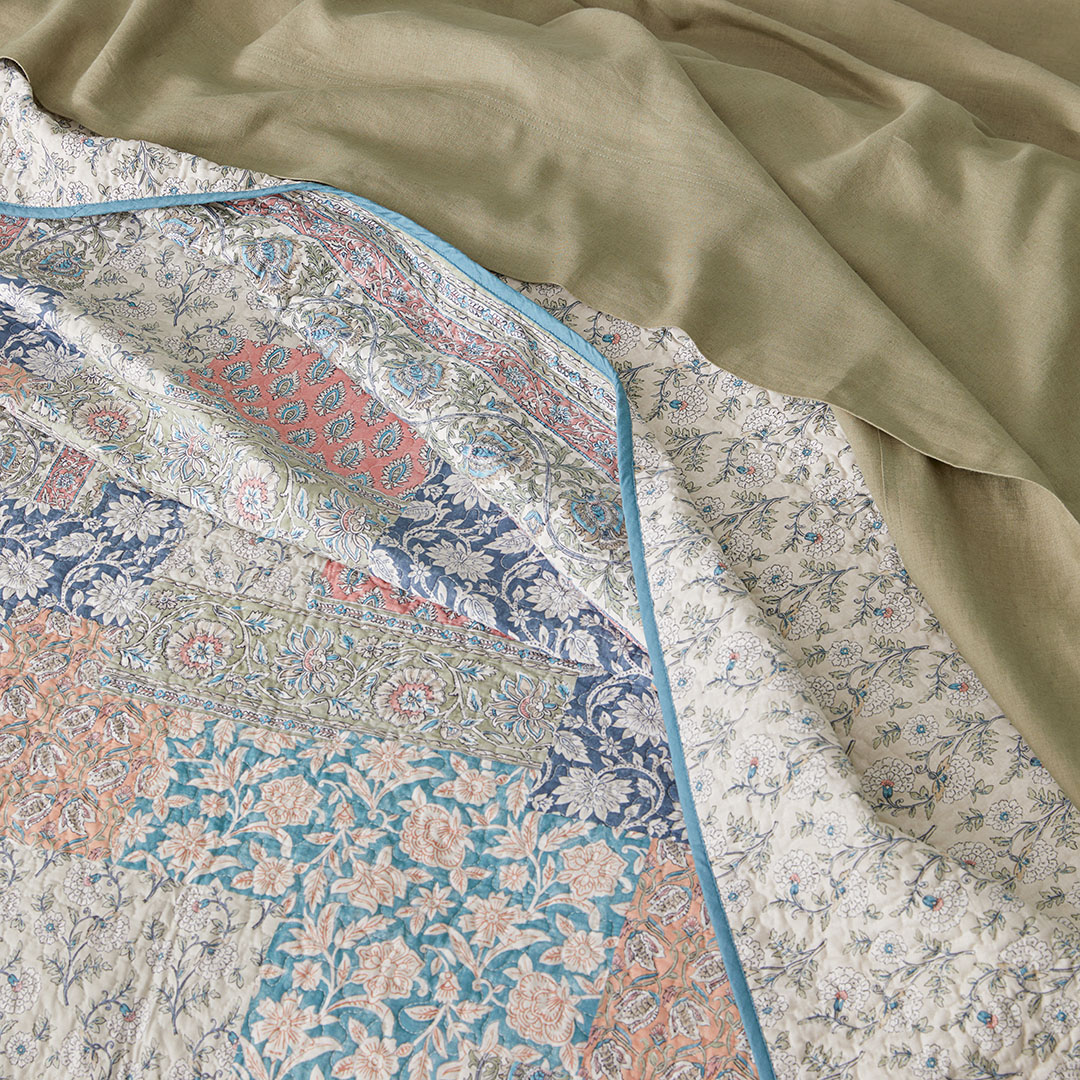 Shop Priya Bedspread - Patchwork Floral Online | Bed Bath N' Table