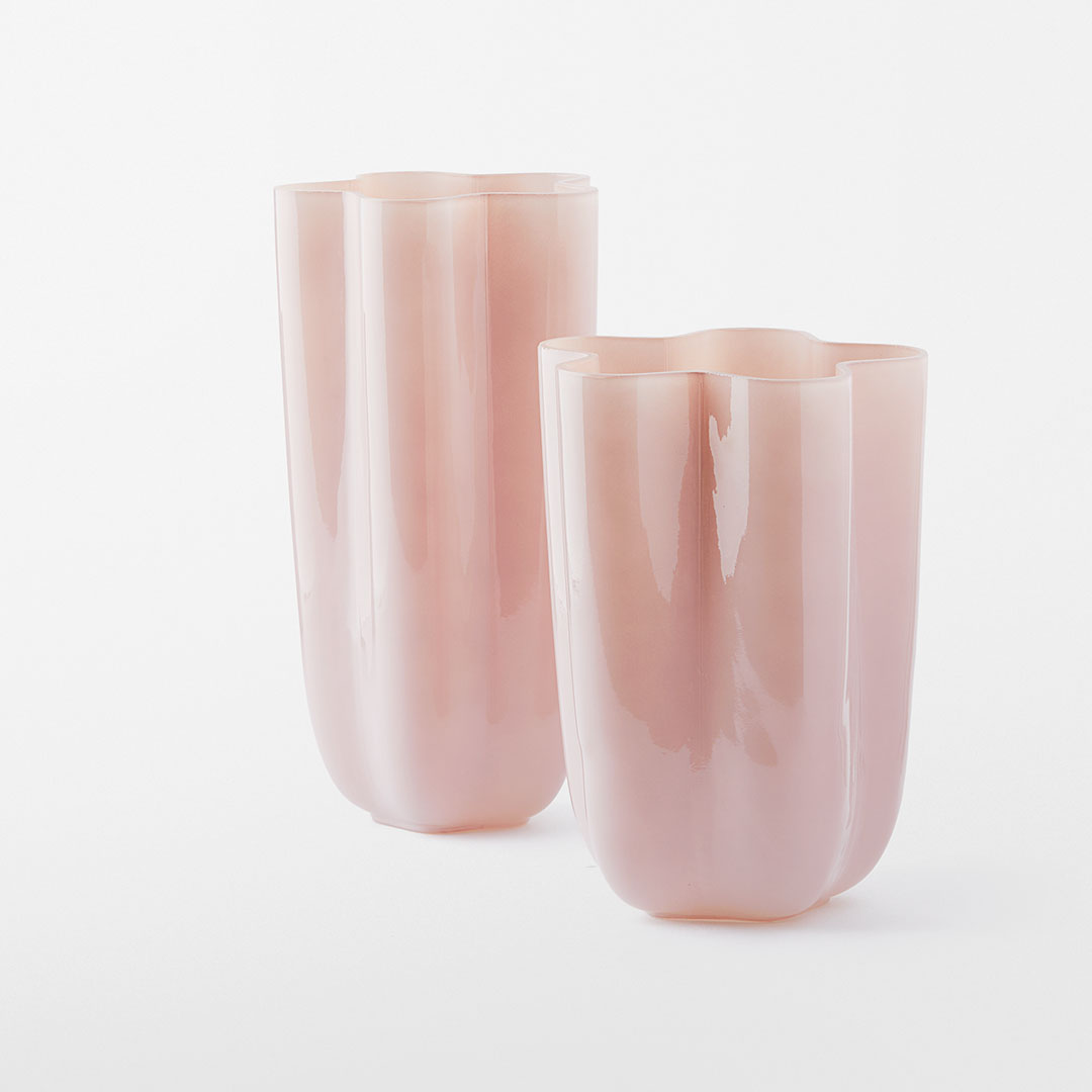Shop Amara Glass Vase Small- Milky Pink Online |Bed Bath N' Table