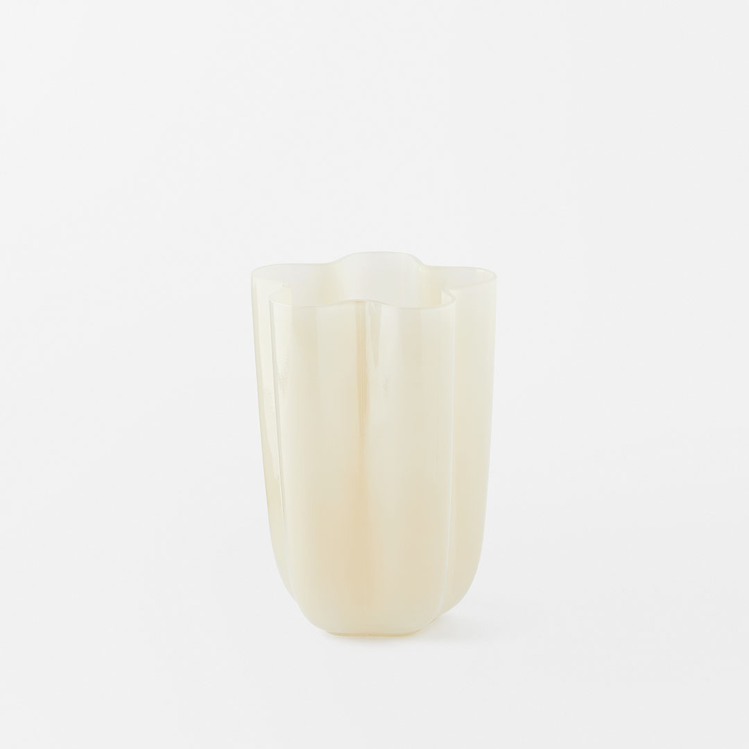 Shop Amara Glass Vase Small- Milky Ivory Online |Bed Bath N' Table