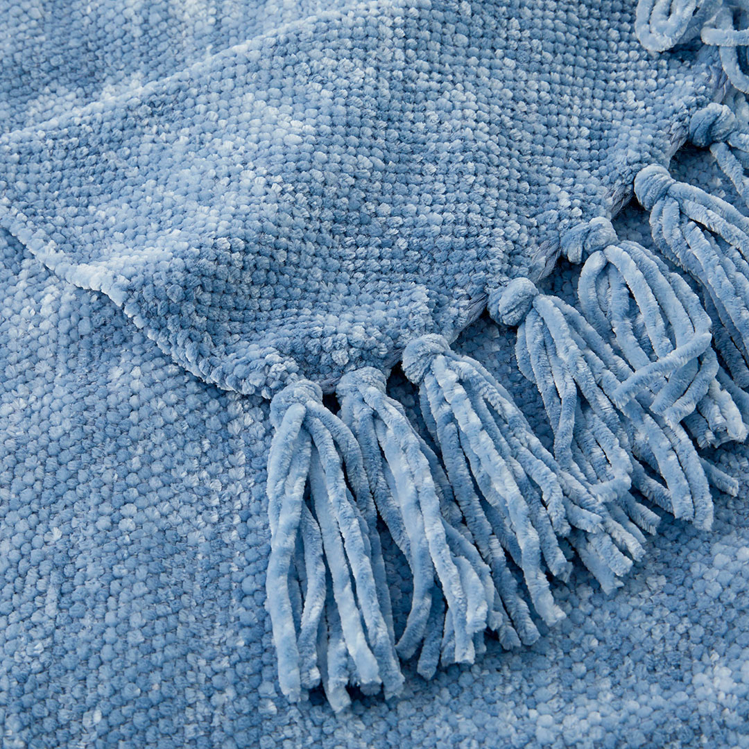 Shop Margot Chenille Throw - Chambray Online | Bed Bath N' Table