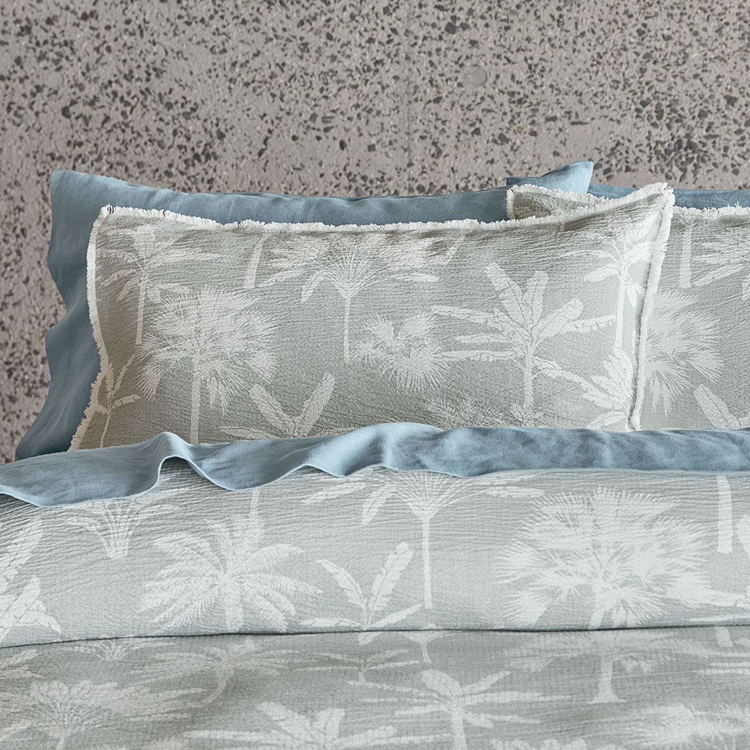 Shop Dune Quilt Cover - Sage Green/Ivory Online | Bed Bath N' Table