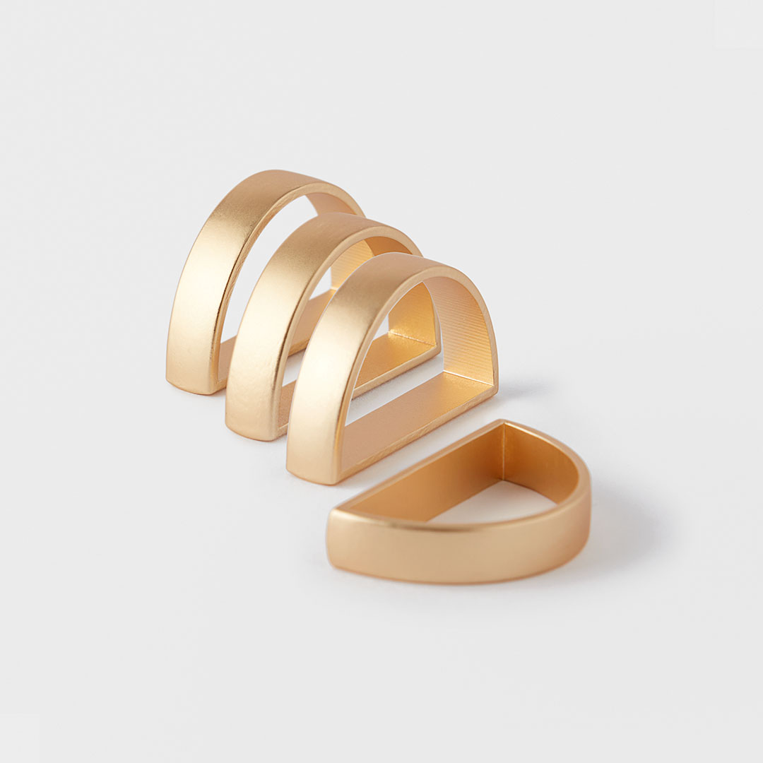Shop Arched Napkin Ring Set Of 4 - Gold Online | Bed Bath N' Table