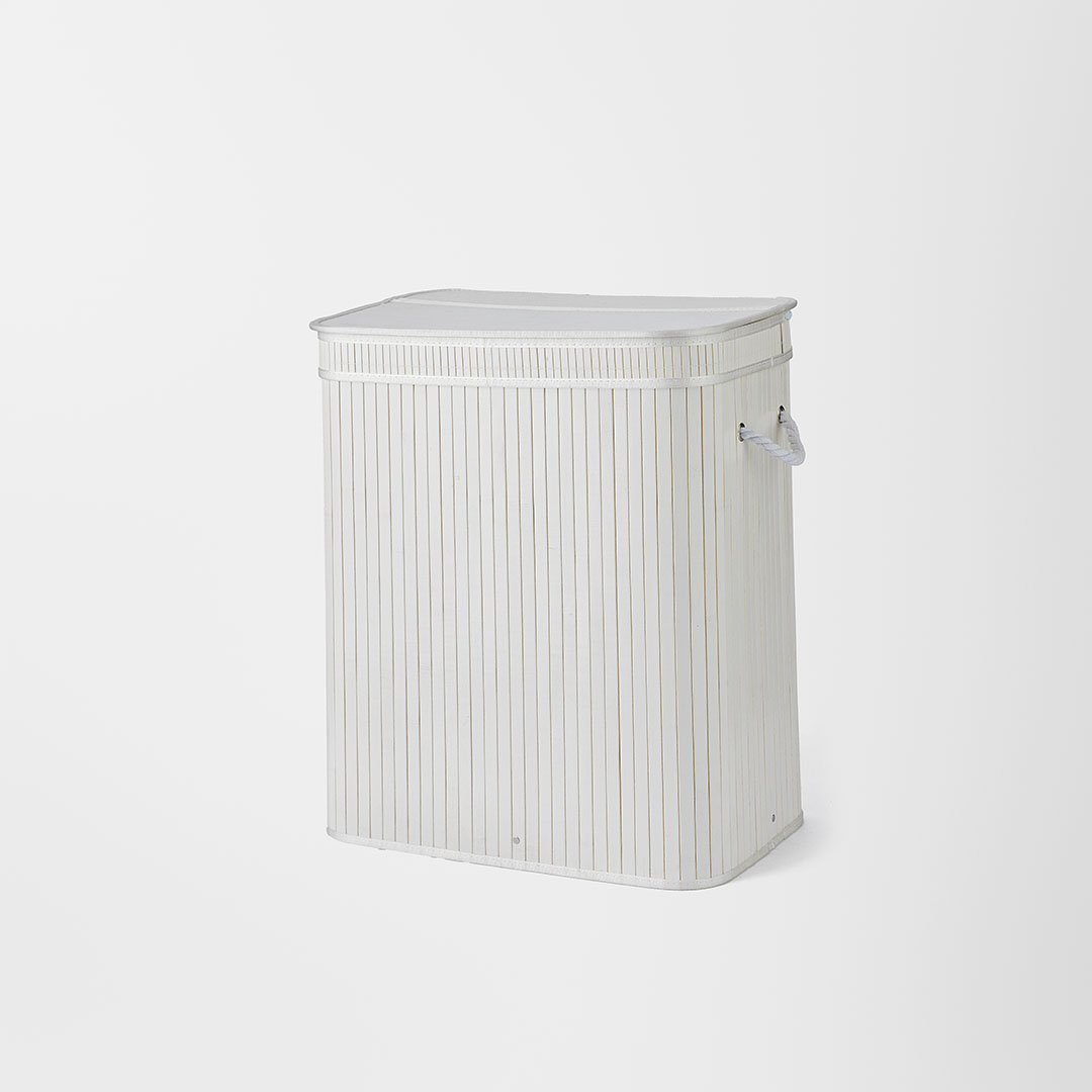 Shop Collapsible Bamboo Lights & Darks Hamper - White Online |Bed Bath ...