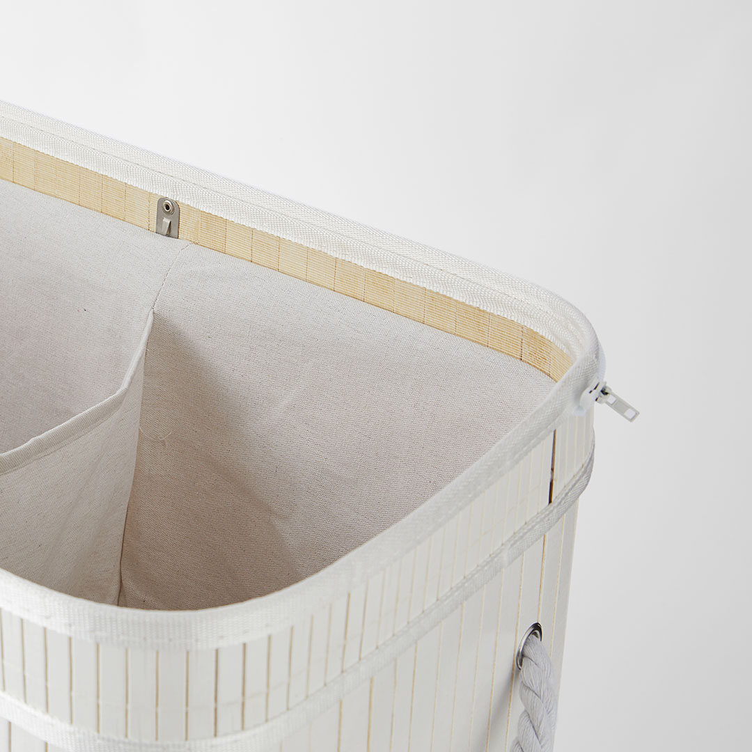 Shop Collapsible Bamboo Lights & Darks Hamper Online |Bed Bath N' Table