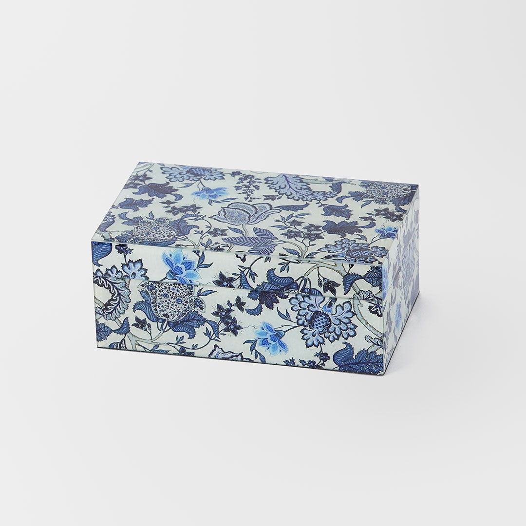 Buy Juliette Trinket Box - Blue/White/Gold Online |Bed Bath N' Table