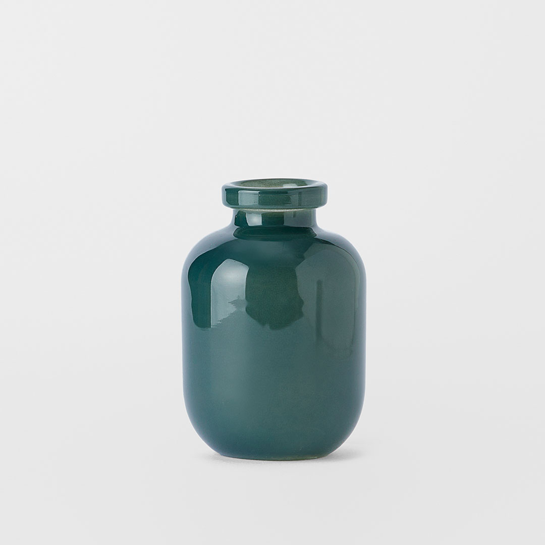Buy Soreli Glass Vase Small - Peacock blue Online |Bed Bath N' Table