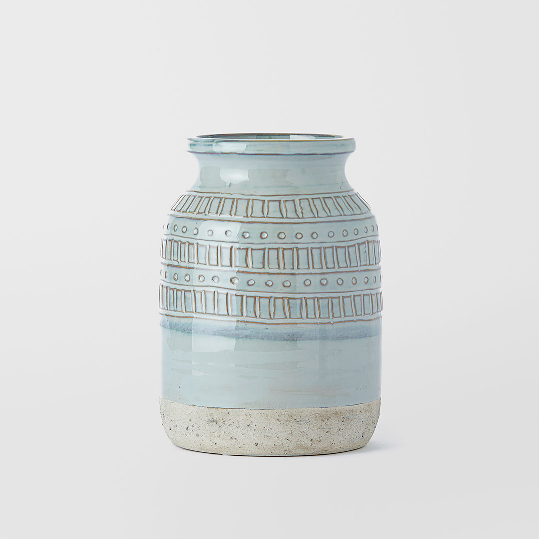 Shop Helena Ceramic Vase Tall - Light Blue Online |Bed Bath N' Table