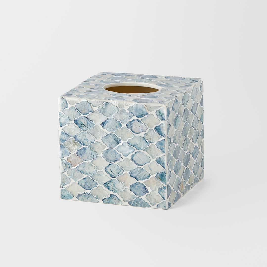 Shop Rhodes Inlay Tissue Box Cover Square - Light Blue Online |Bed Bath ...