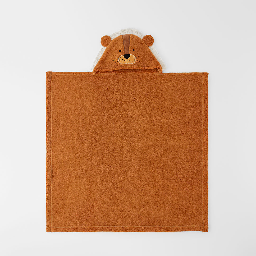 Shop Lenny Lion Baby Hooded Towel - Light Brown Online | Bed Bath N' Table