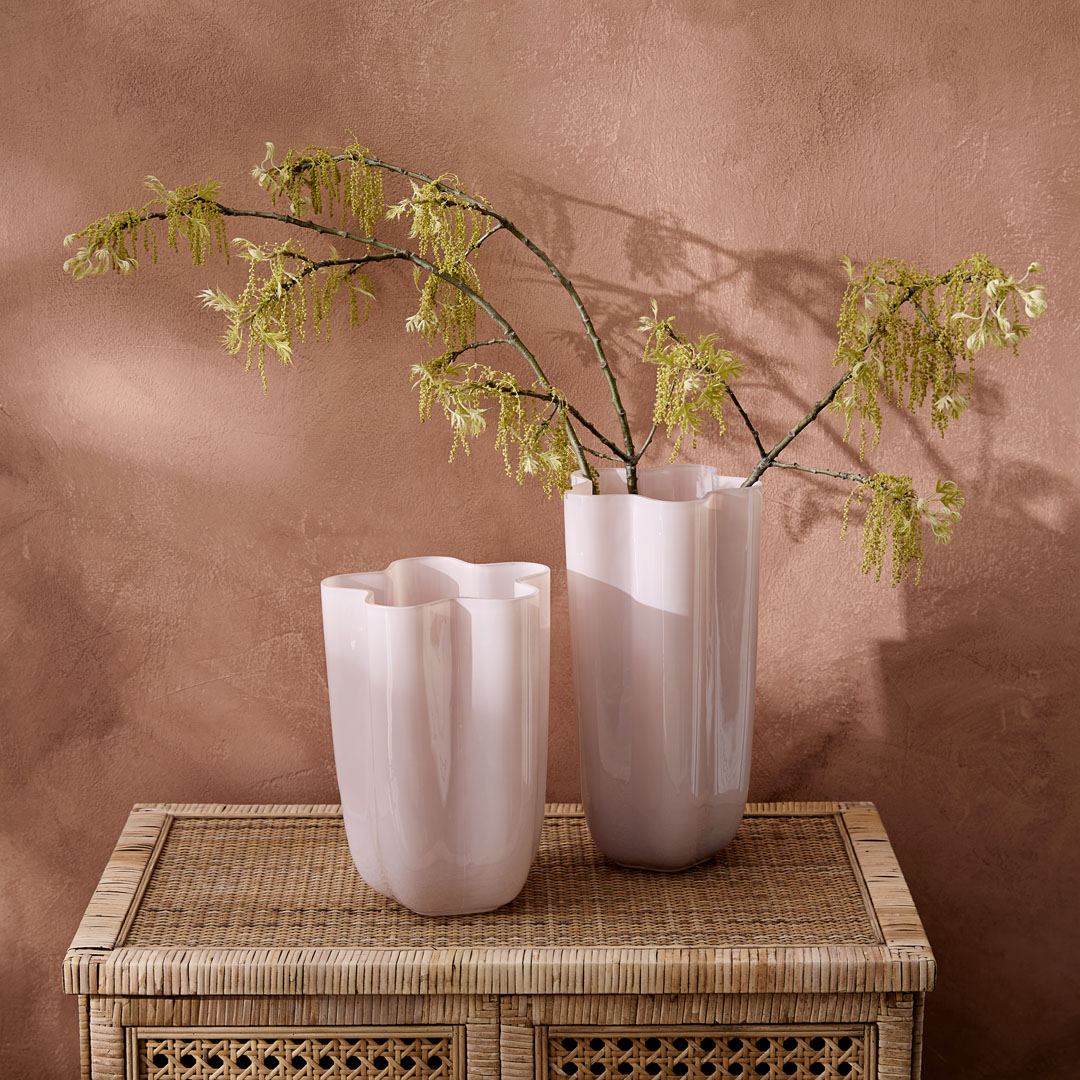 Shop Amara Glass Vase Large - Milky Pink Online |Bed Bath N' Table