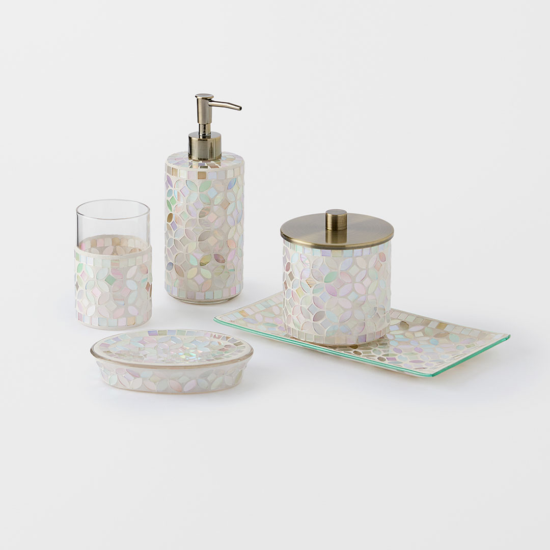 Shop Celeste Bathroom Accessories - Mosaic/Burnished Gold Online | Bed ...
