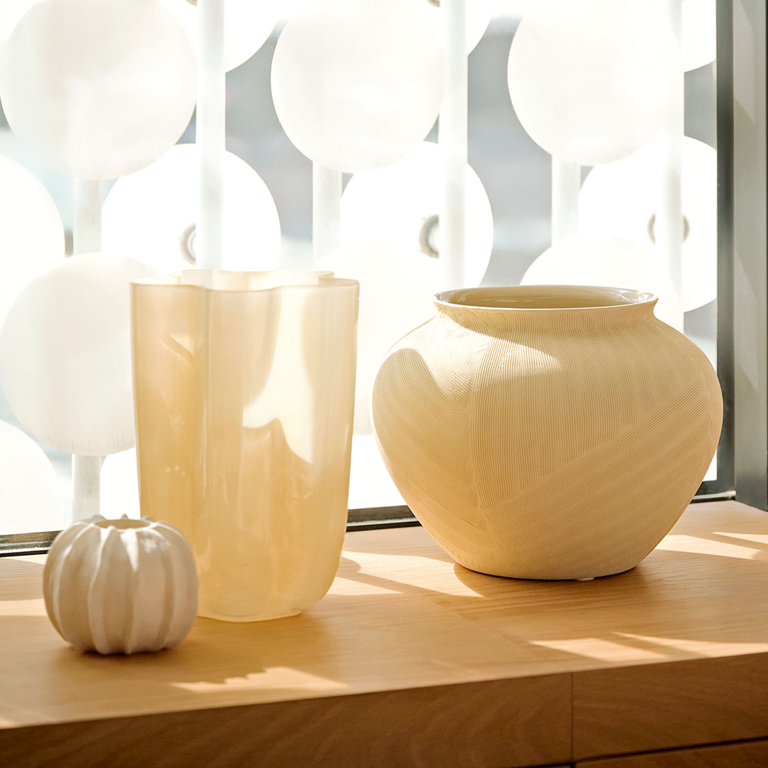 Shop Amara Glass Vase Small- Milky Ivory Online |Bed Bath N' Table