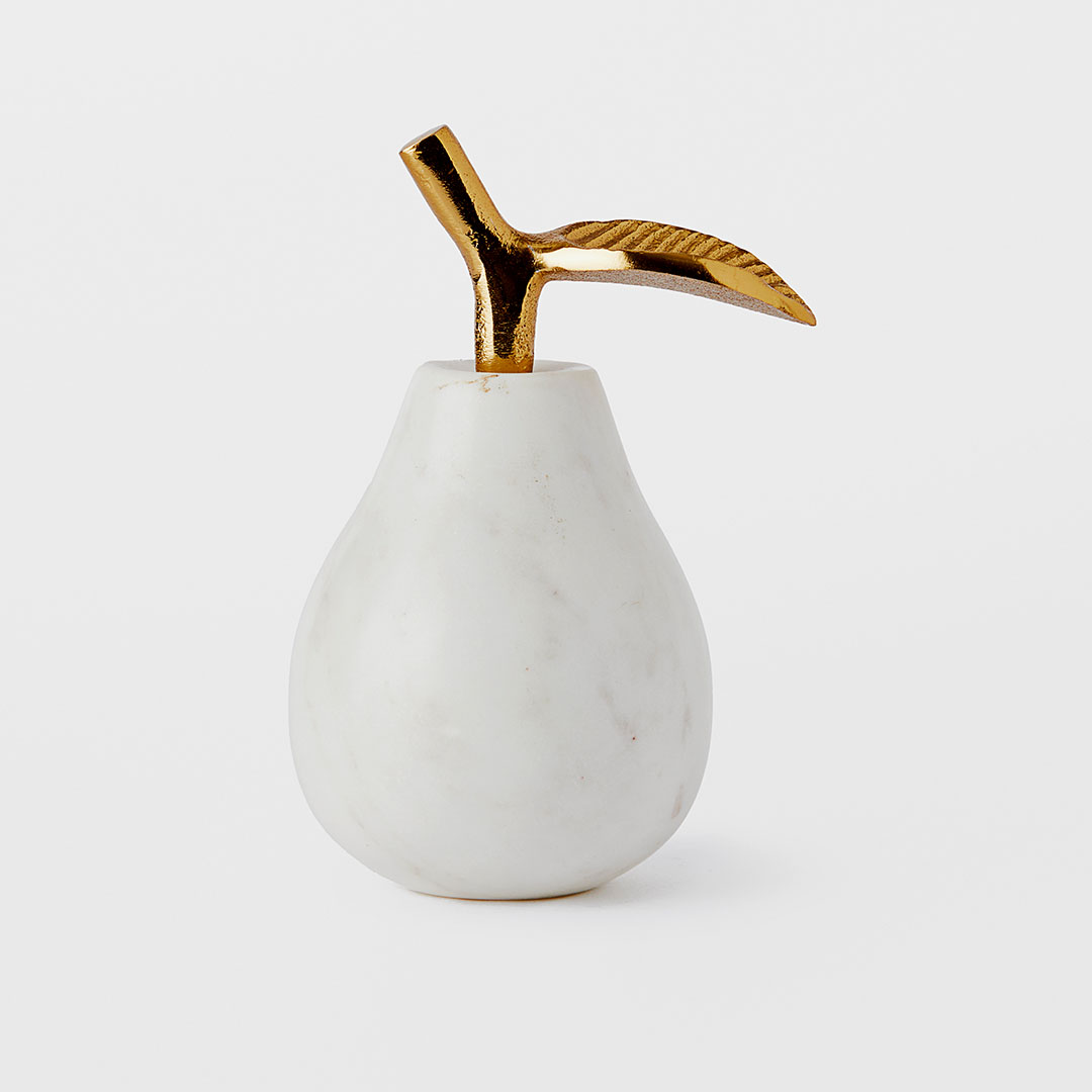 Shop Pear Marble Sculpture Online |Bed Bath N' Table