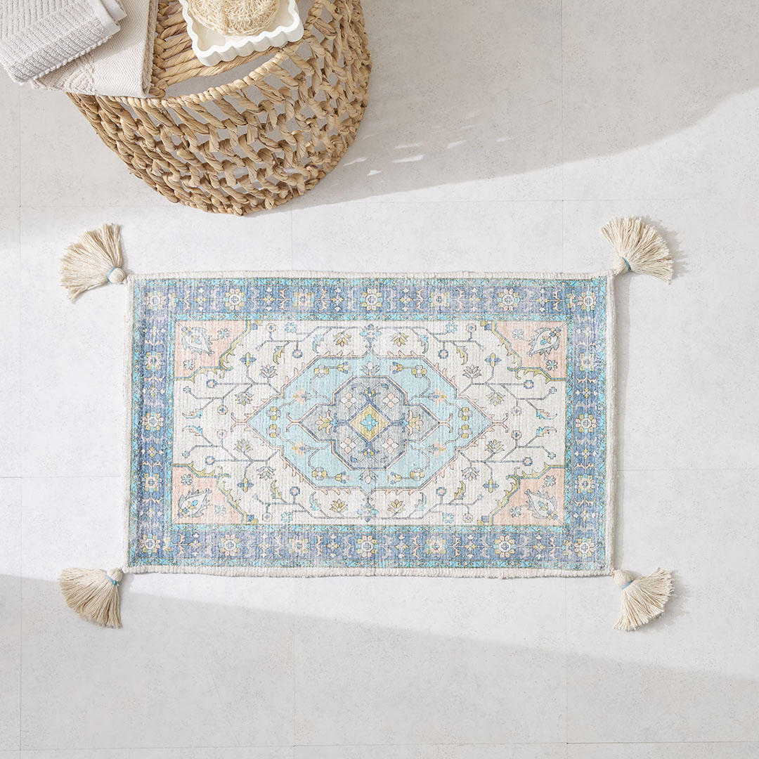 Shop Luzern Bath Mat - Blue Online | Bed Bath N' Table