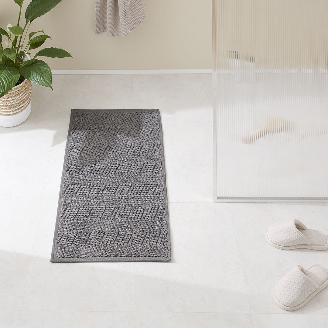 Shop Chevron Bath Mat - Charcoal Online | Bed Bath N' Table