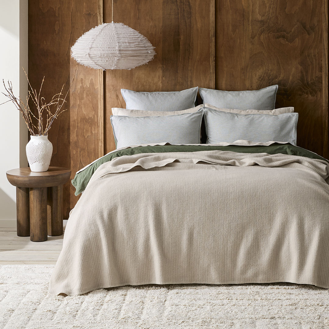 Shop Beckett Wool Blanket - Natural/Ivory Online | Bed Bath N' Table