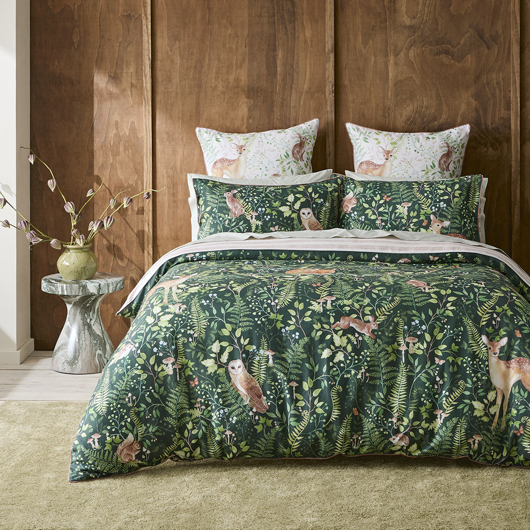 Shop Folklore Quilt Cover - Forest Green Online | Bed Bath N' Table