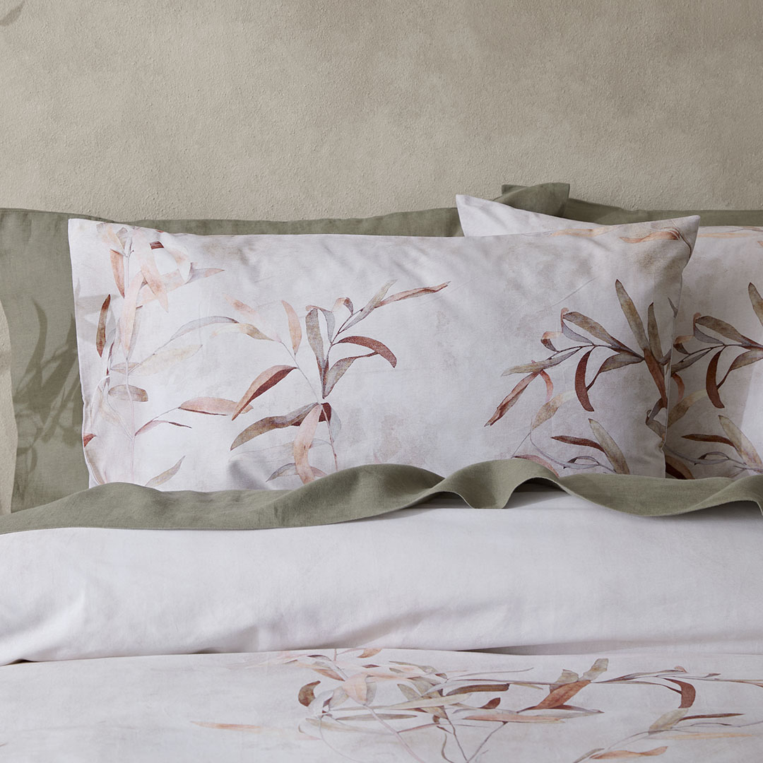 Shop Turpin Quilt Cover - Stone/Taupe/Rust Online | Bed Bath N' Table