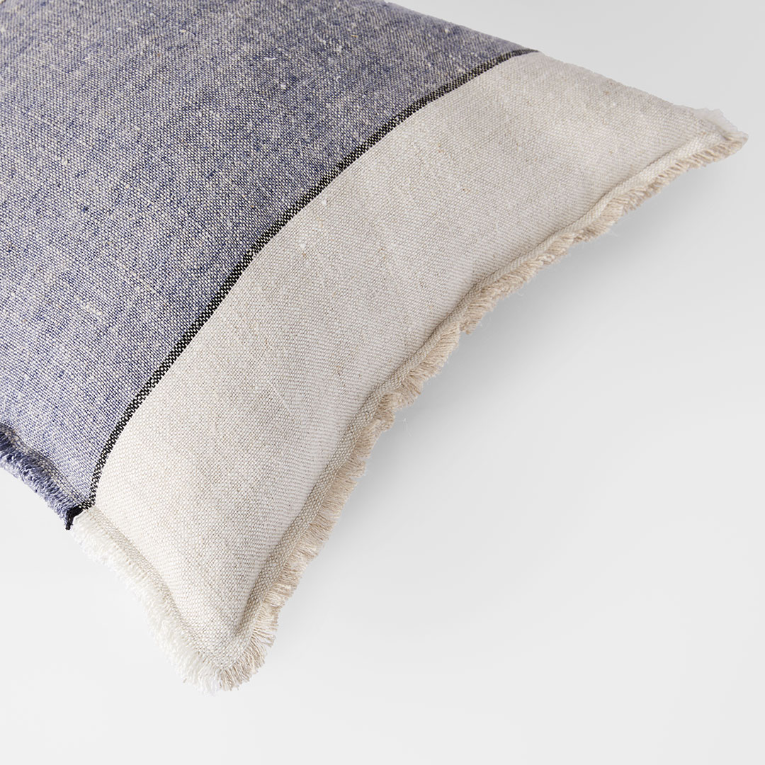 Shop Everett Linen Cushion - Washed Navy Online | Bed Bath N' Table