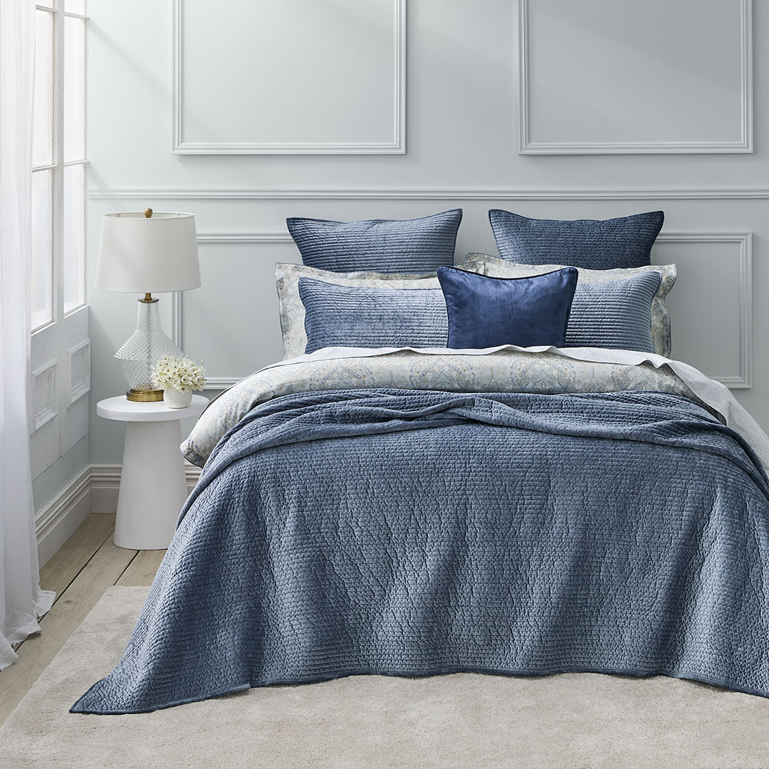 Shop Blake Coverlet - Smoke Blue Online | Bed Bath N' Table