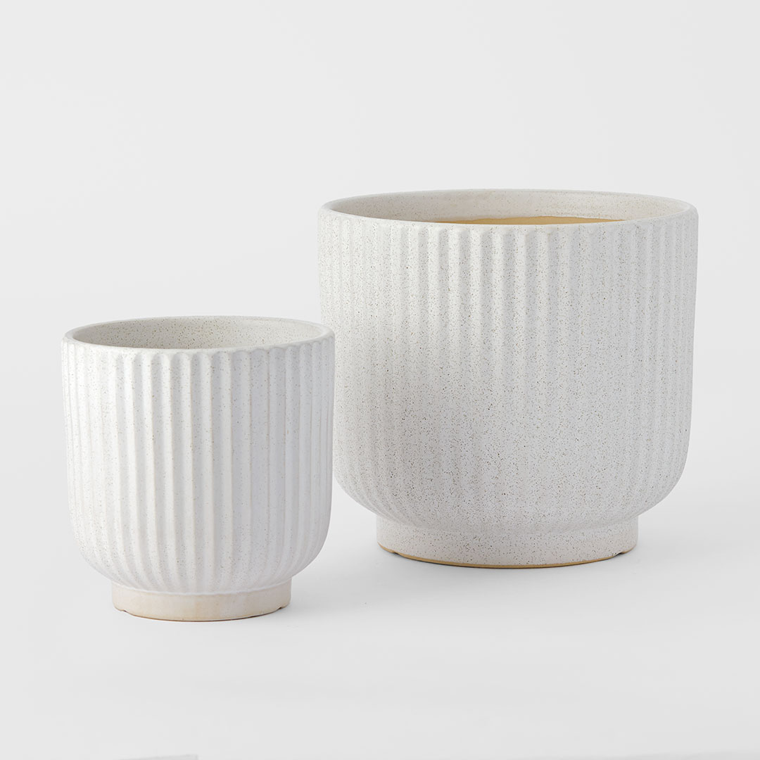 Shop Ribbed Ceramic Pot Medium Online | Bed Bath N' Table