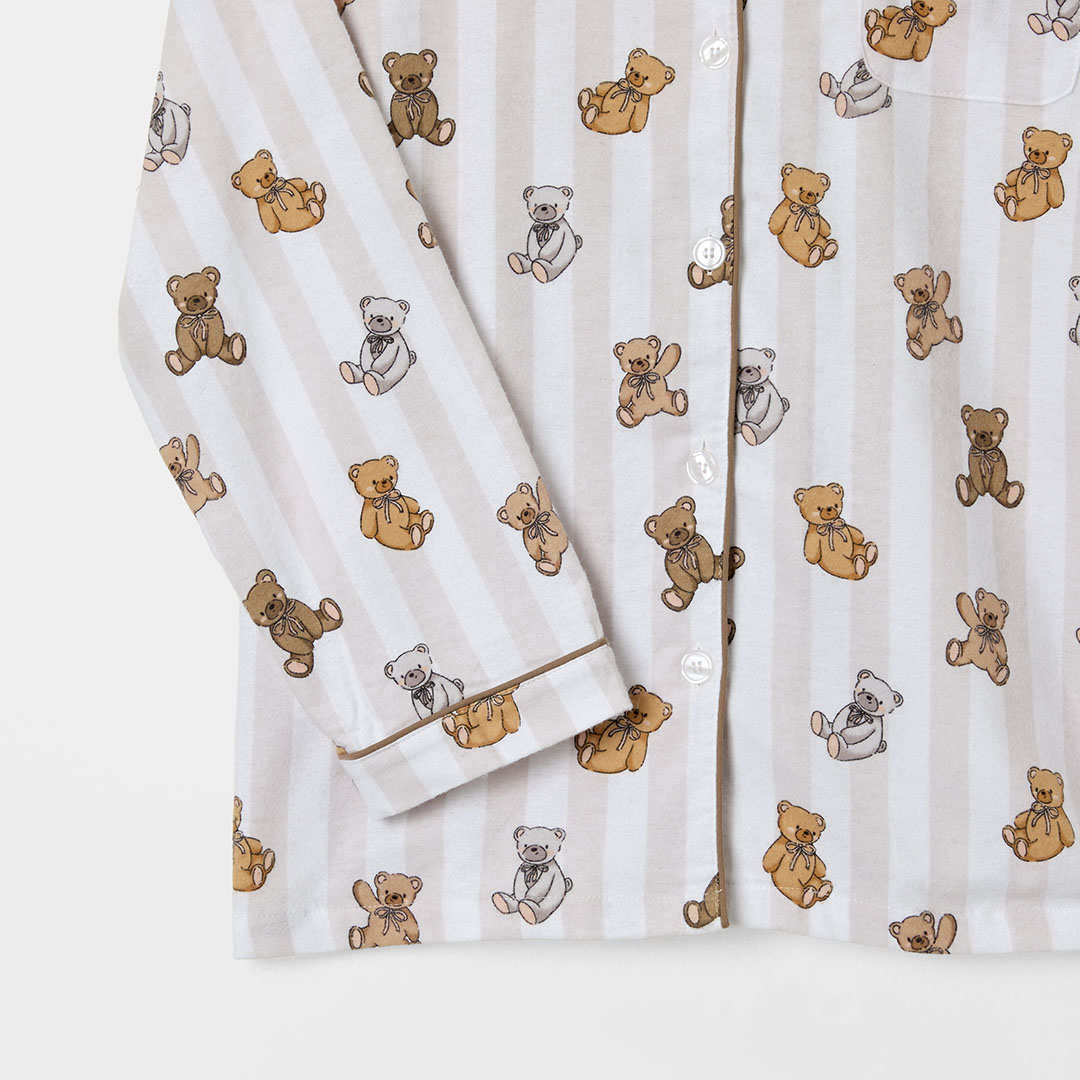 Shop Cuddly Bear Flannelette Pyjamas - Cream Online | Bed Bath N' Table