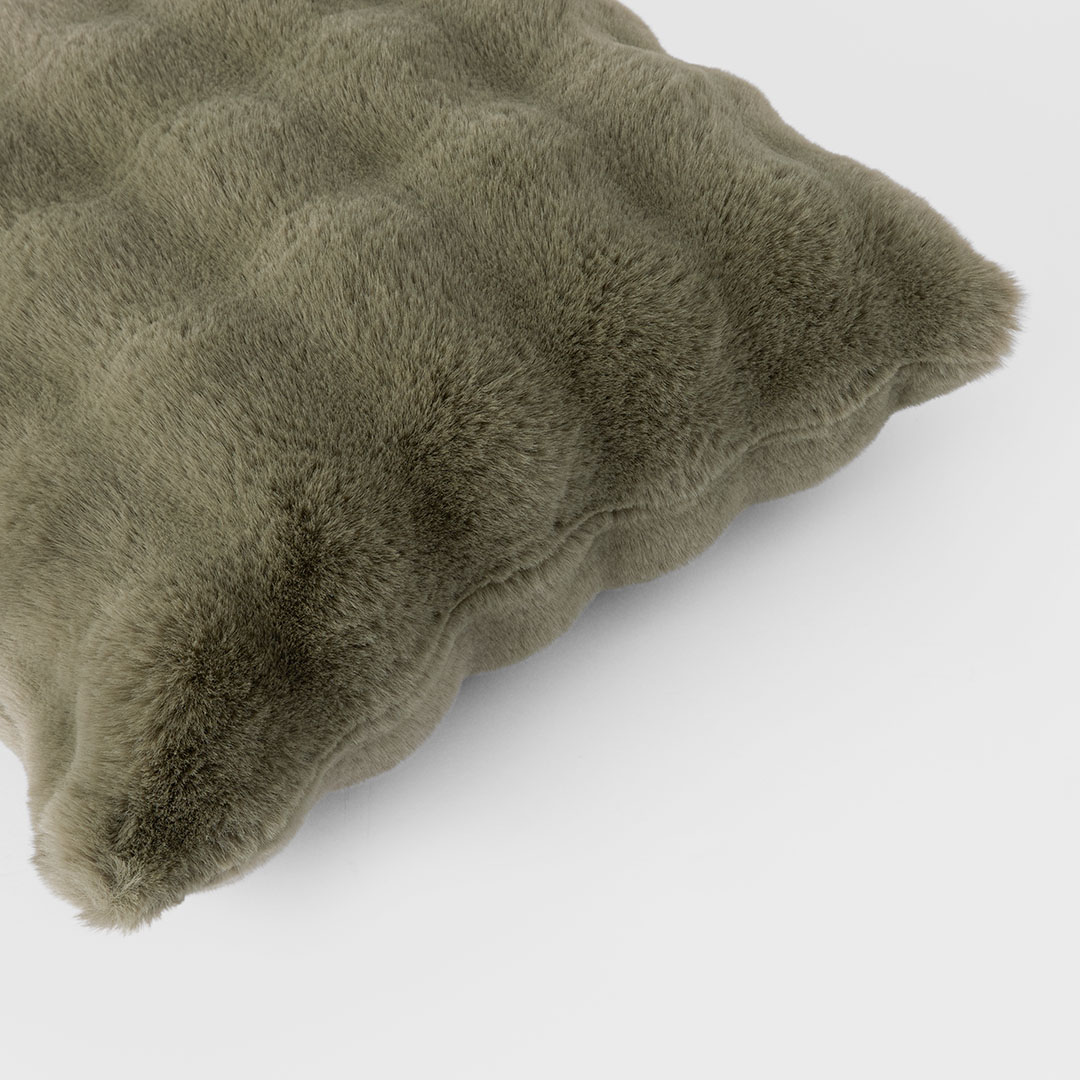 Shop Malmo Faux Fur Cushion - Sage Online | Bed Bath N' Table