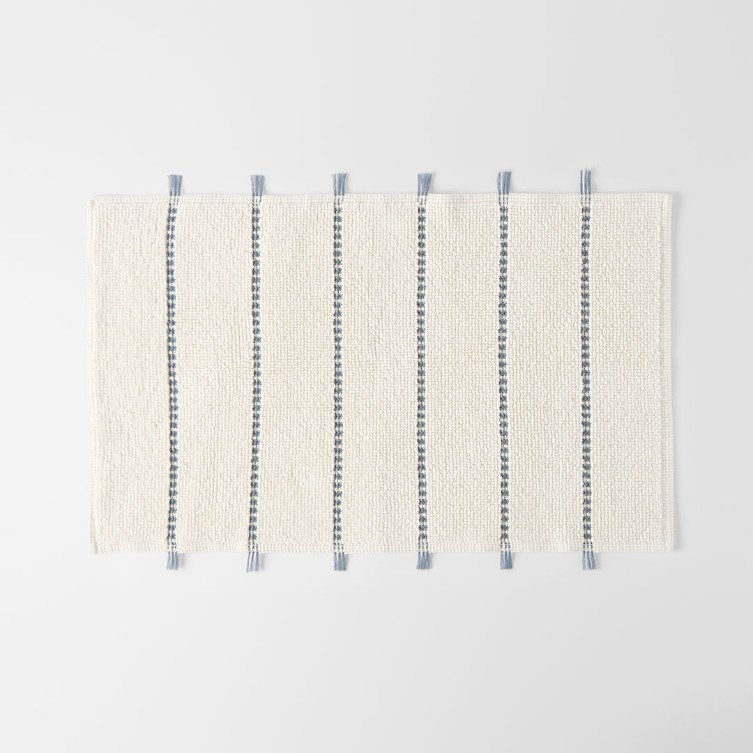 Shop Sami Bath Mat - Natural/Denim Blue Online | Bed Bath N' Table