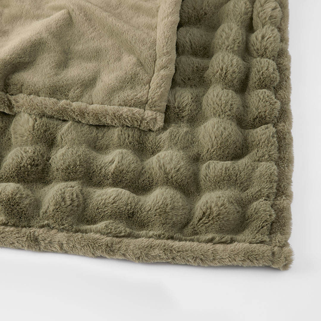 Shop Malmo Fur Throw - Sage Online | Bed Bath N' Table