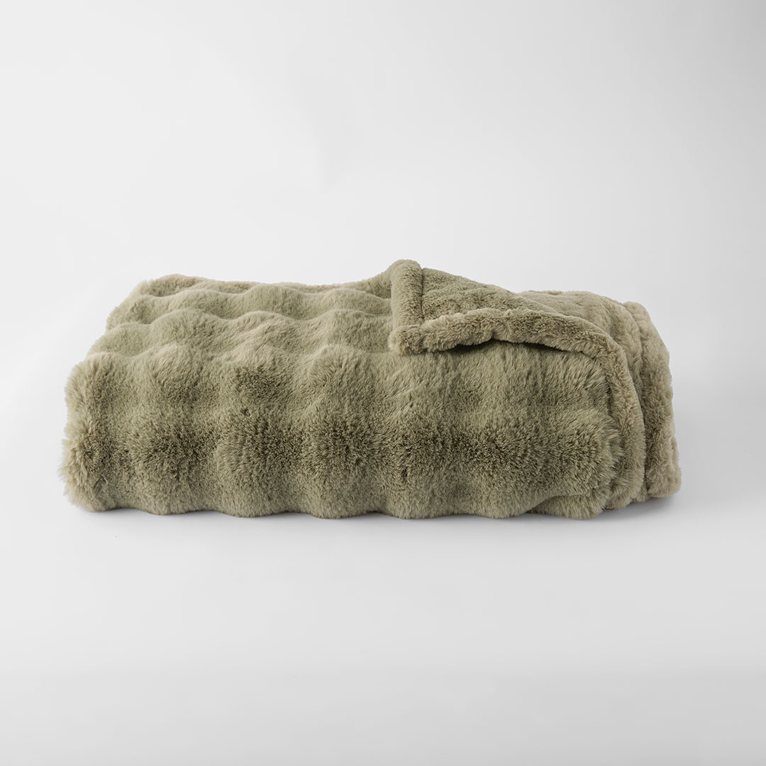 Shop Malmo Faux Fur Cushion - Sage Online | Bed Bath N' Table