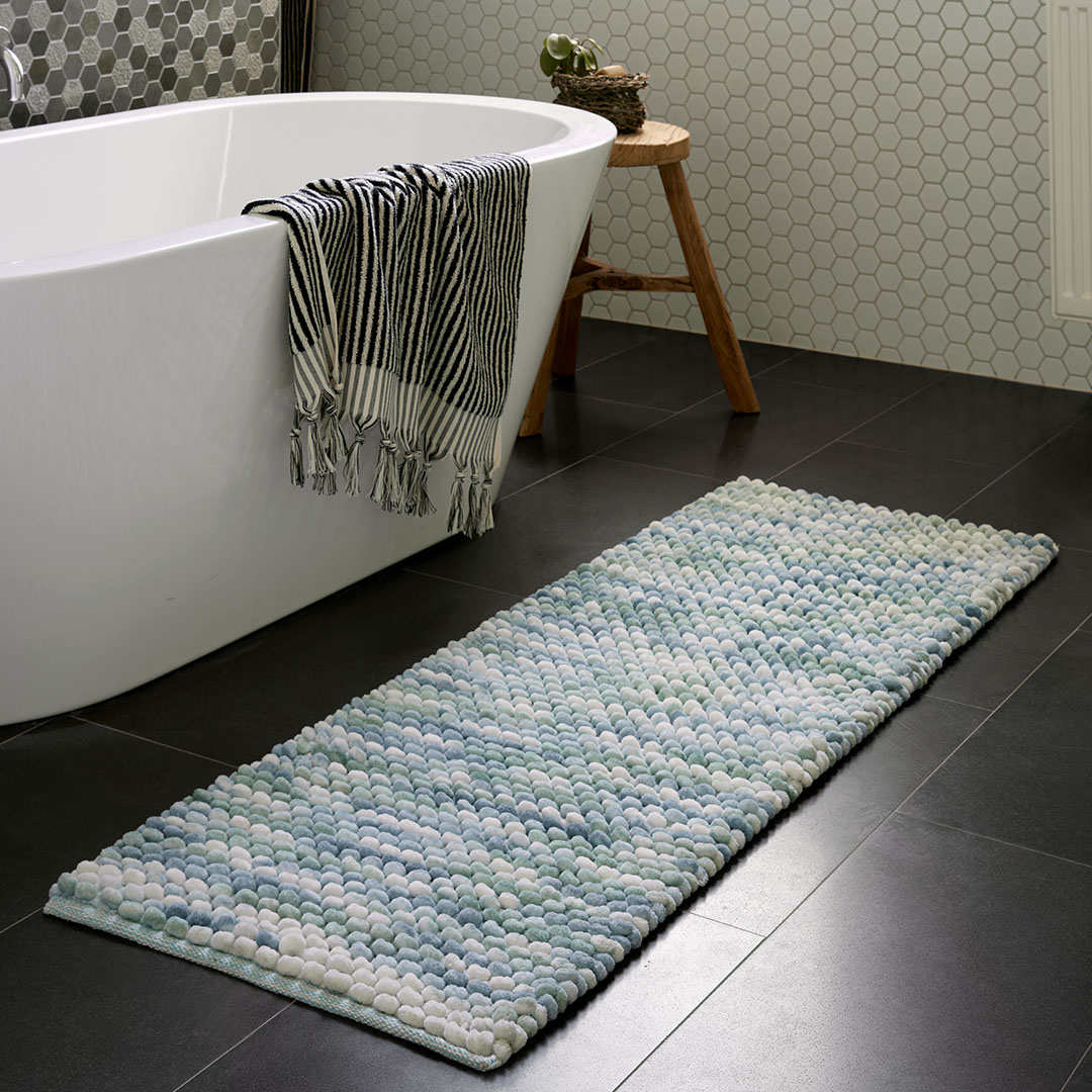 Shop Cirrus Bath Runner - Aqua/Blue/Ivory Online | Bed Bath N' Table