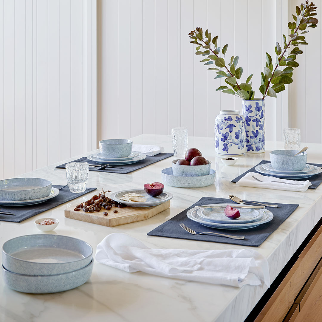 Shop Auburn Dining Set - Blue Online | Bed Bath N' Table