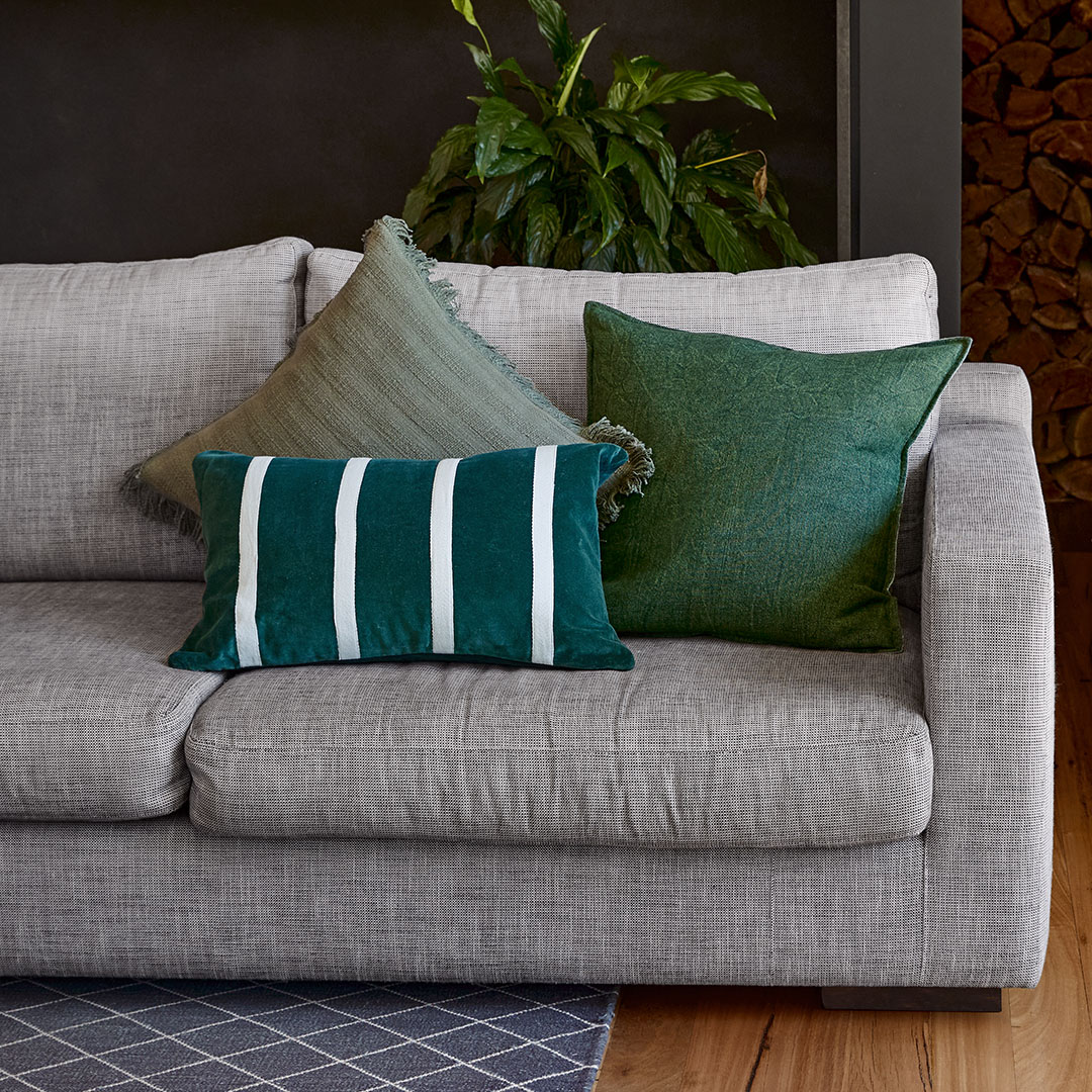 Shop Claude Velvet Cushion · Emerald Online | Bed Bath N' Table