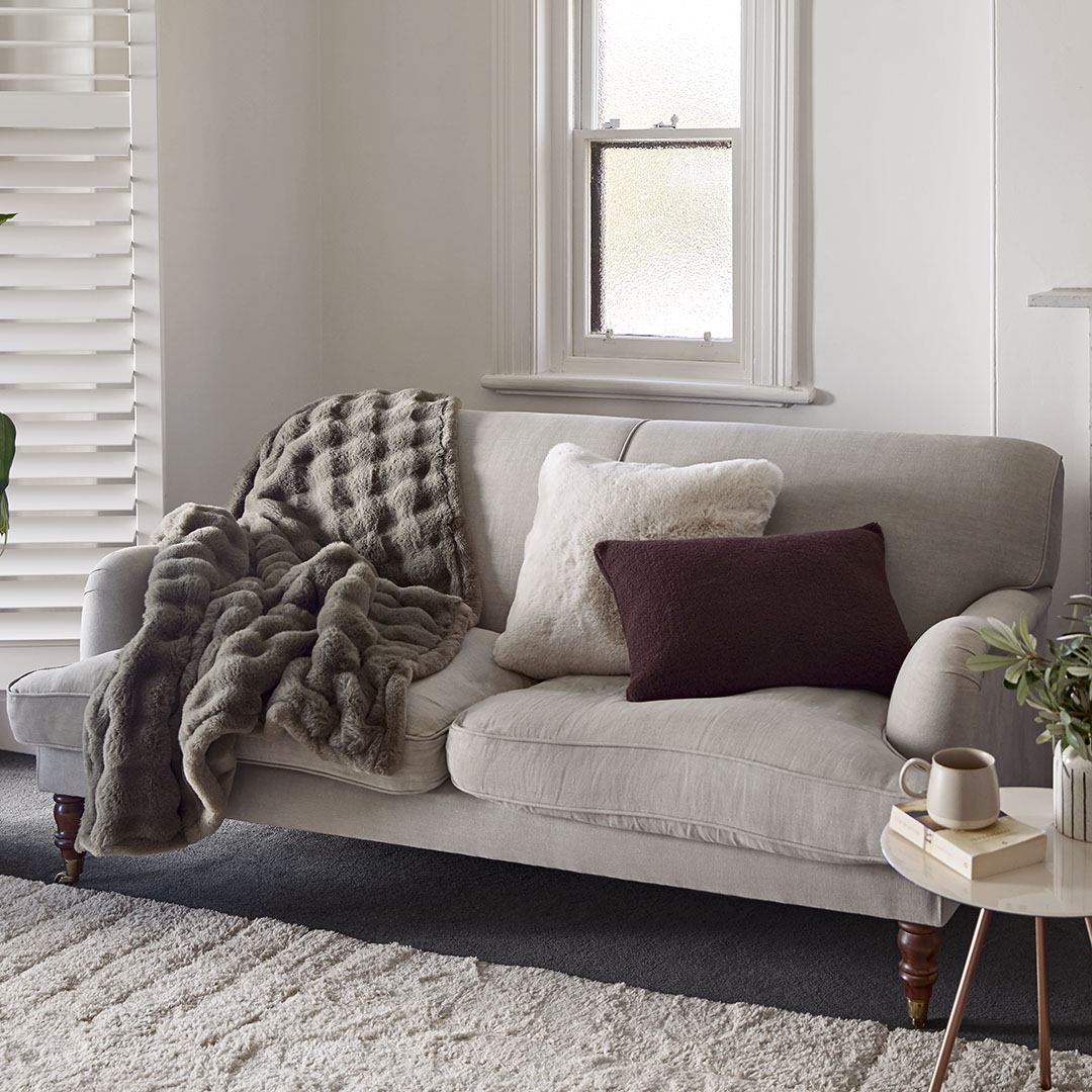 Shop Malmo Faux Fur Throw - Sage Online | Bed Bath N' Table