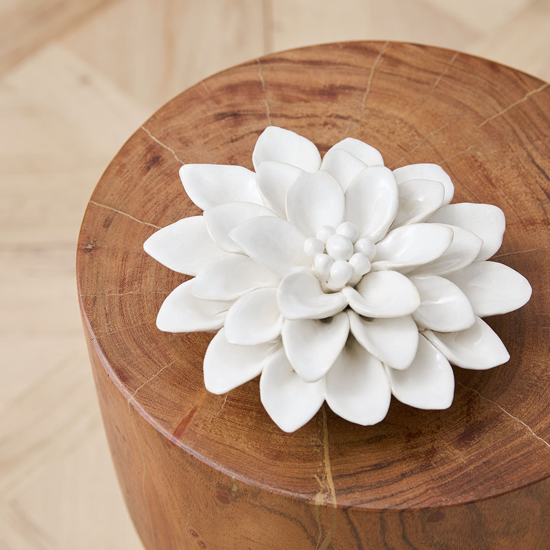 Shop Ceramic Lotus Flower Sculpture Online |Bed Bath N' Table